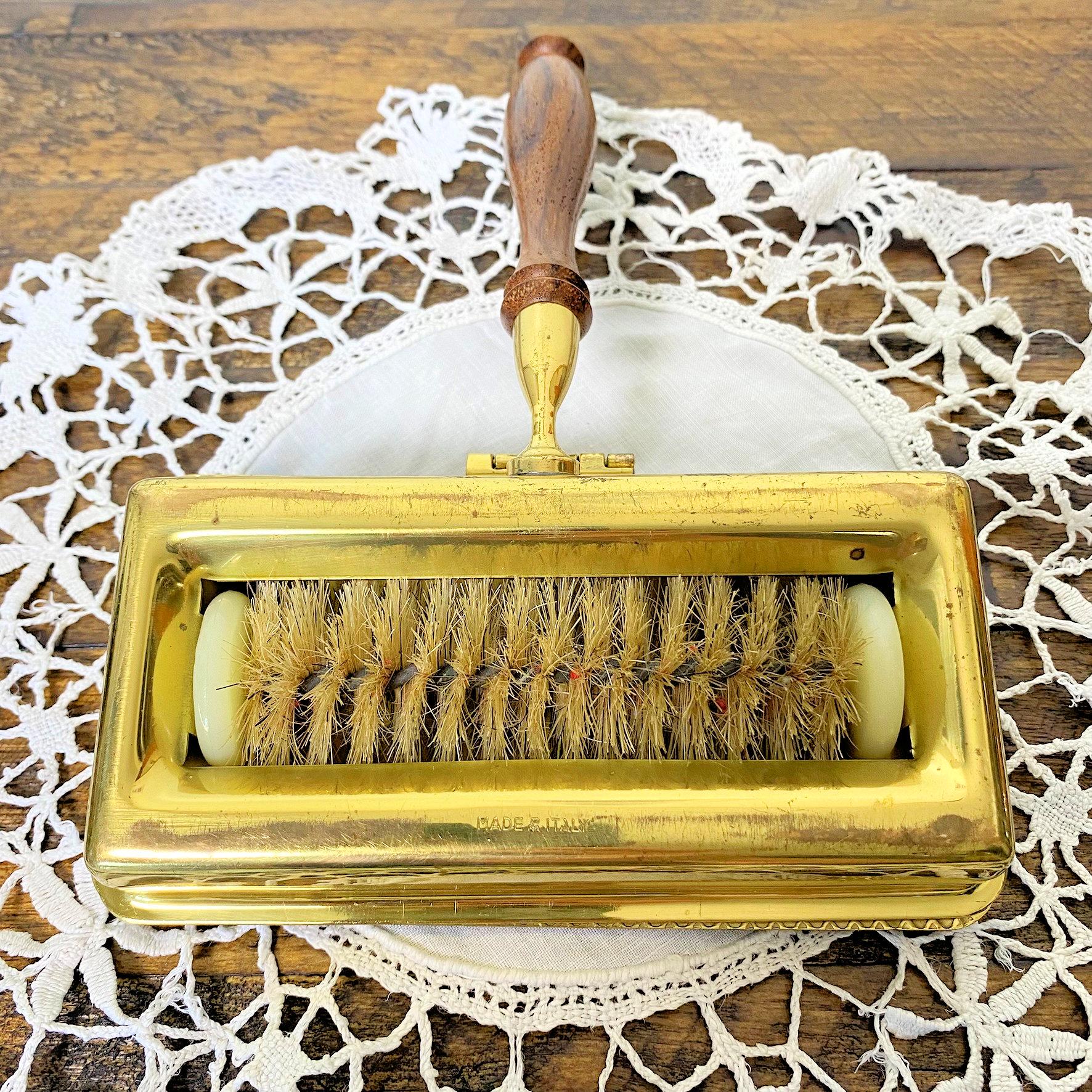 Vintage Brass Table Sweeper Crumb Catcher Lint Roller Made in Italy - Etsy