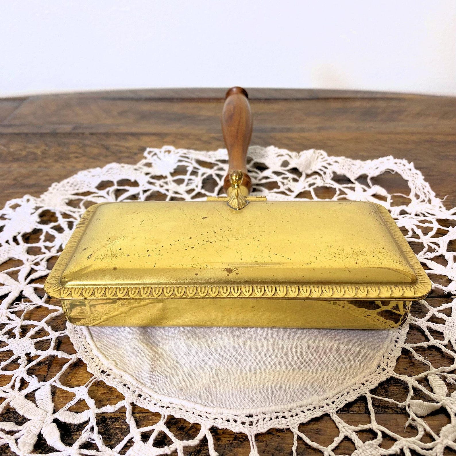 Vintage Brass Table Sweeper Crumb Catcher Lint Roller Made in Italy - Etsy