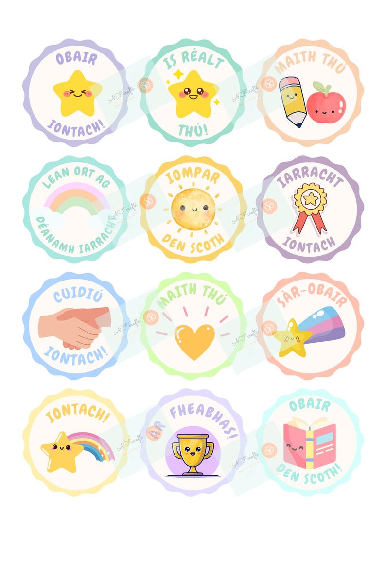Irish Language Motivational Sticker Sheet | Gaeilge Classroom Stickers ...