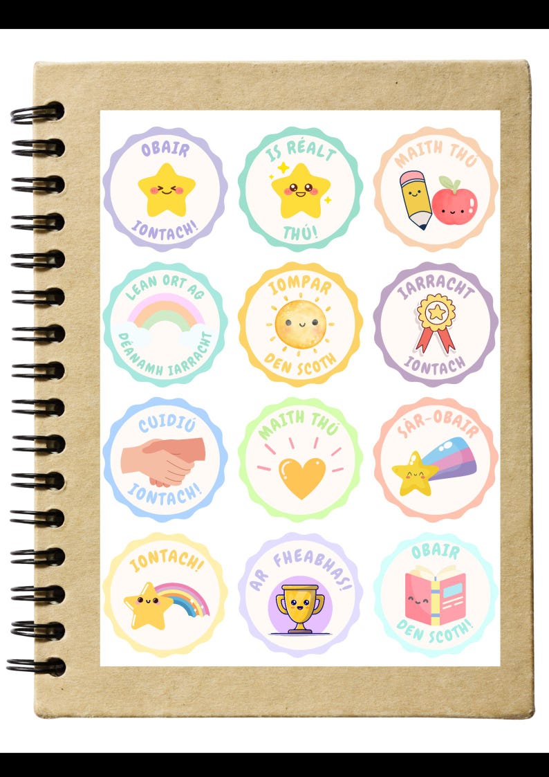 Irish Language Motivational Sticker Sheet | Gaeilge Classroom Stickers ...
