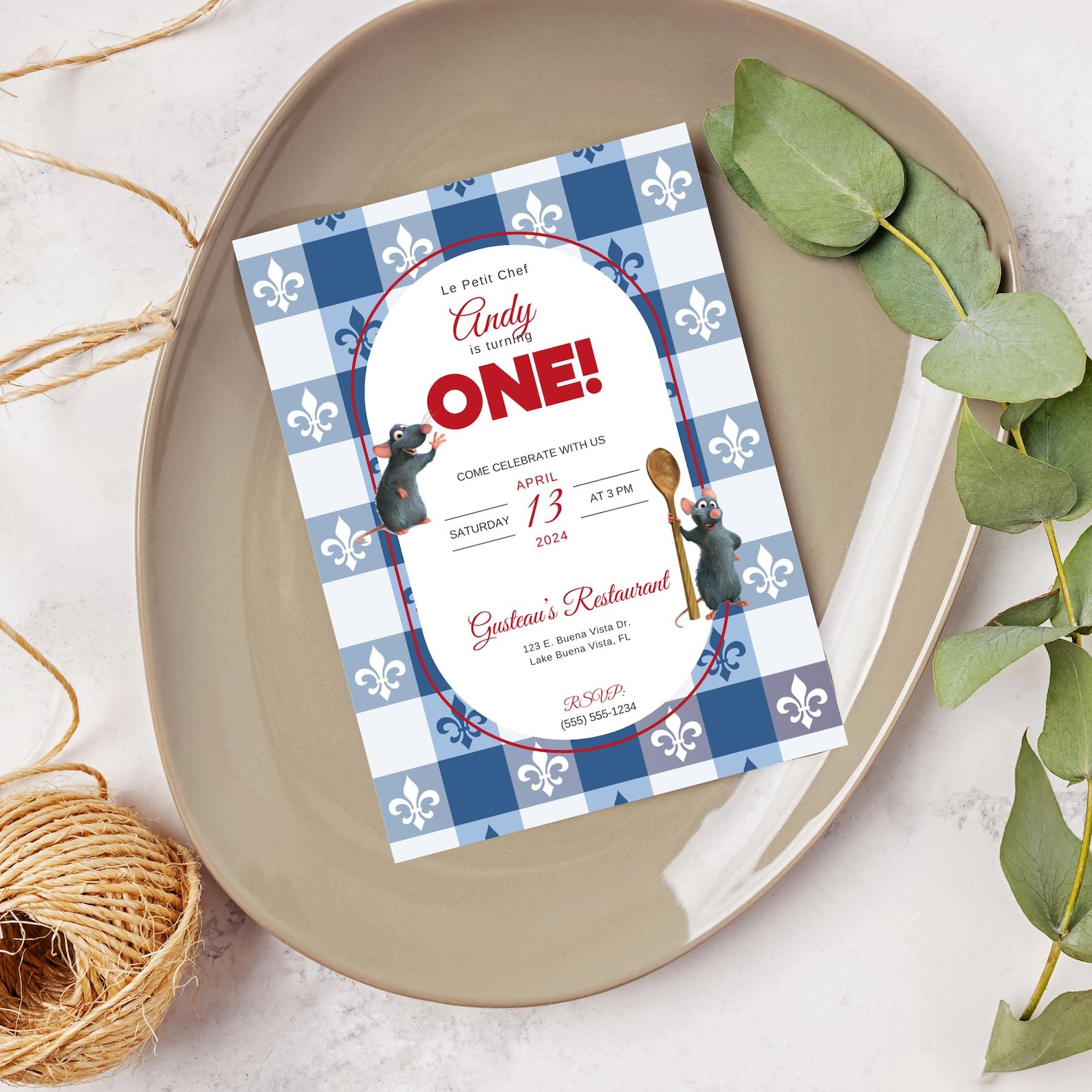 Ratatouille Invitation Template, Editable Ratatouille Birthday Party ...