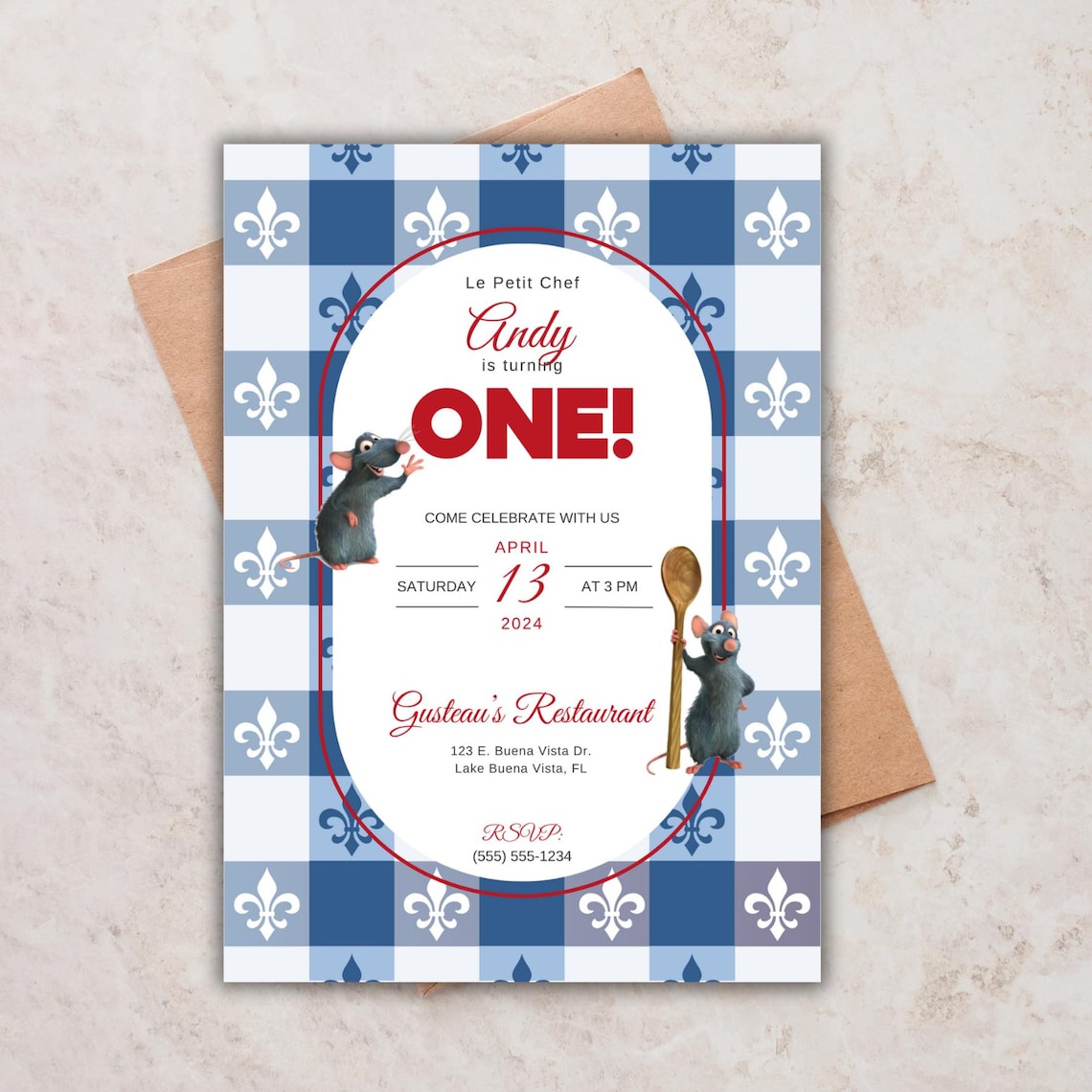Ratatouille Invitation Template, Editable Ratatouille Birthday Party ...