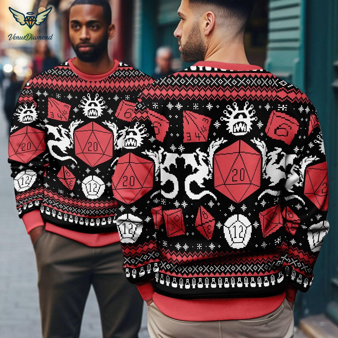 Dungeons and Dragons Christmas Party Sweater, Christmas Sweater for Dnd ...