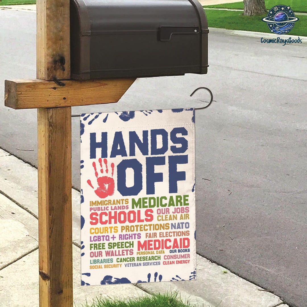 Hands off Protest Flag, Political Activism Gift, Medicare Medicaid ...