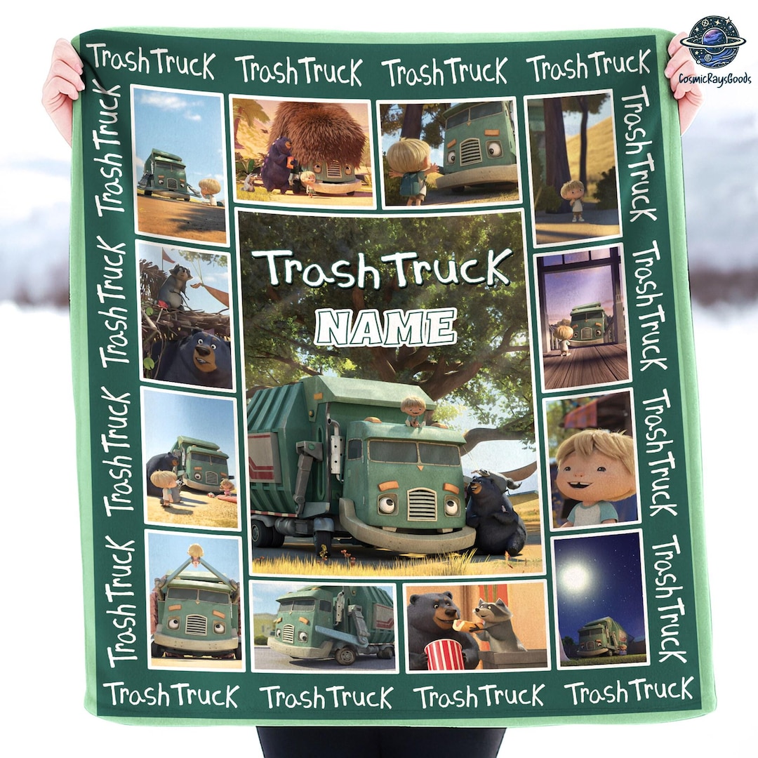 Personalized Trash Truck Fleece Blanket, Disneyland Trash Truck Blanket ...