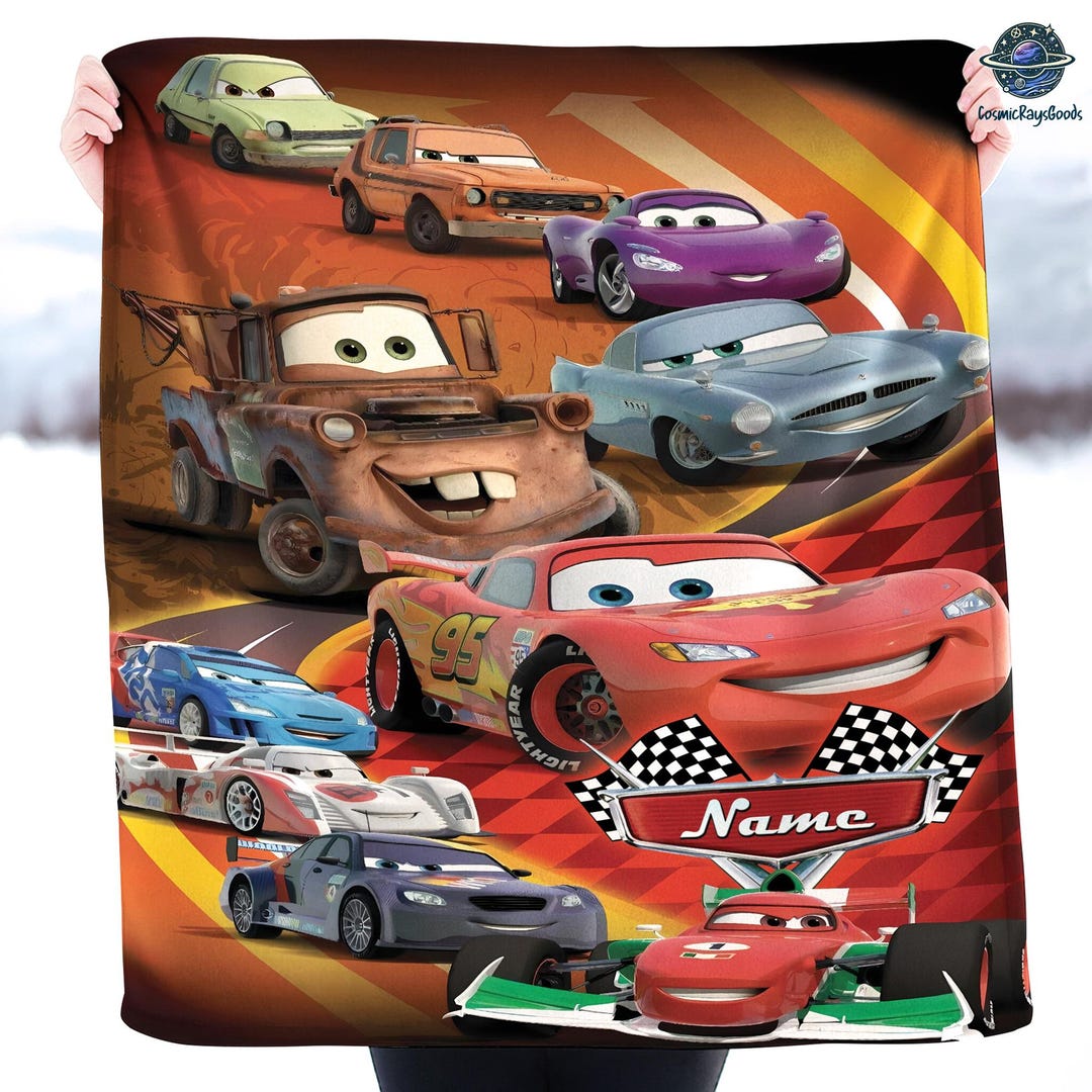 Personalized Cars Movie Blanket, Cars Land Blanket, Lightning Mcqueen ...