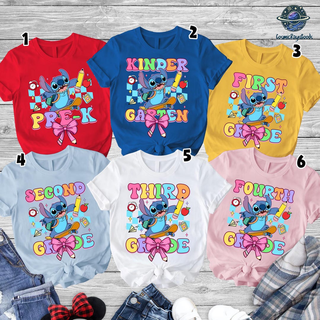 Back to School Stitch Shirt, Custom Stitch Back to School Shirt, Pre-k ...