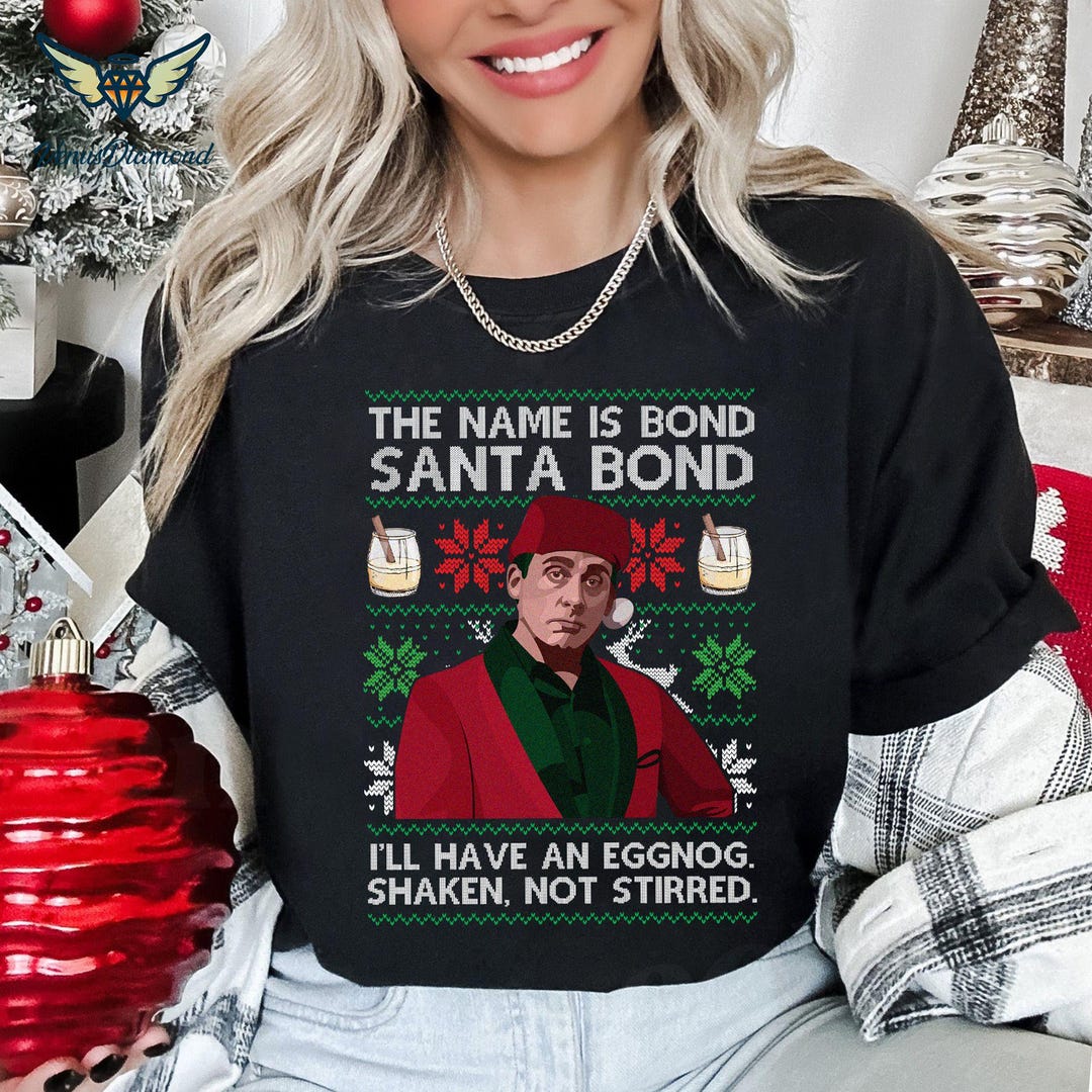 Michael Scott Santa Bond Ugly Christmas Sweatshirt, the Office TV Show ...