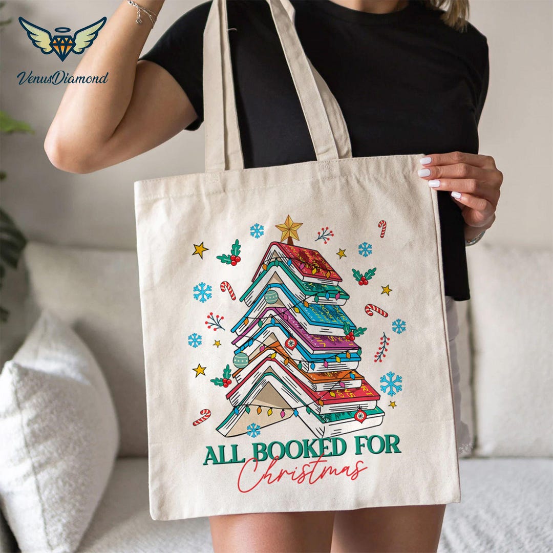 ACOTAR Christmas Books Tote Bag, All Booked for Christmas, Gift for ...
