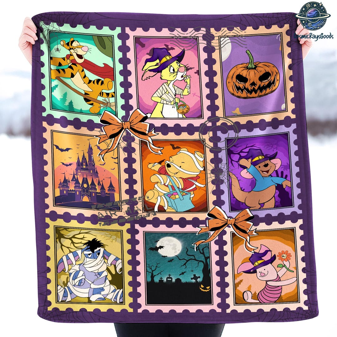 Pooh and Friends Halloween Stamp Blanket, Halloween Party 2025 Gift ...