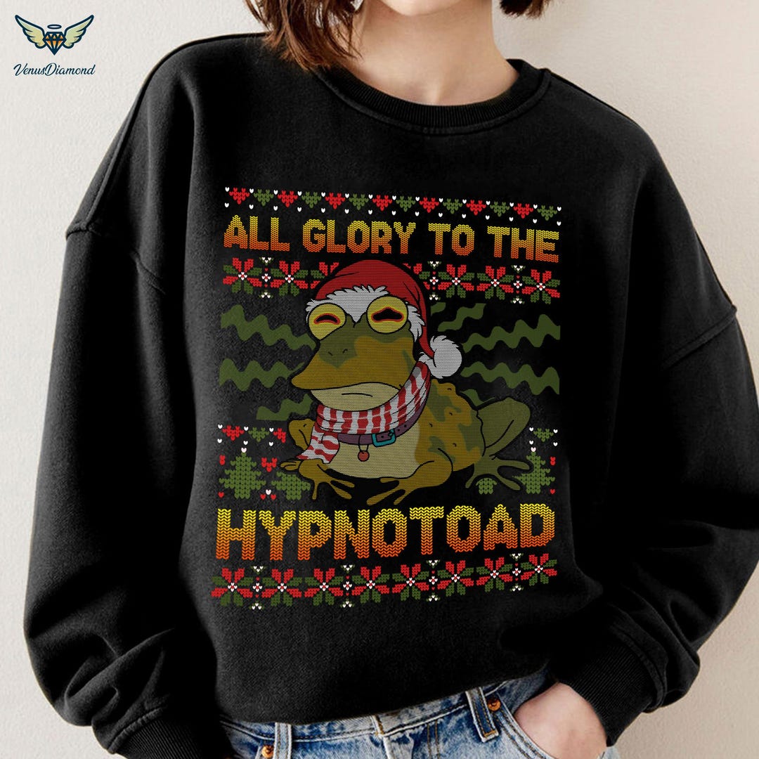 Hypnotoad Futurama Frog Sweatshirt, Futurama Frog Christmas Sweatshirt ...