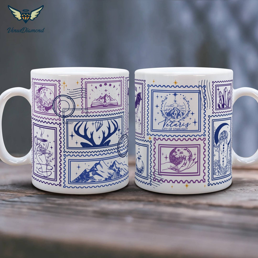 Velaris Stamps Art Mug, Velaris City of Starlight Mug, the Night Court Mug, City of Starlight ...