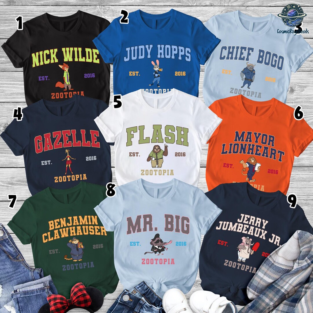 Disneyland Zootopia Group Matching Shirts, Judy Hopps & Mayor Lionheart ...