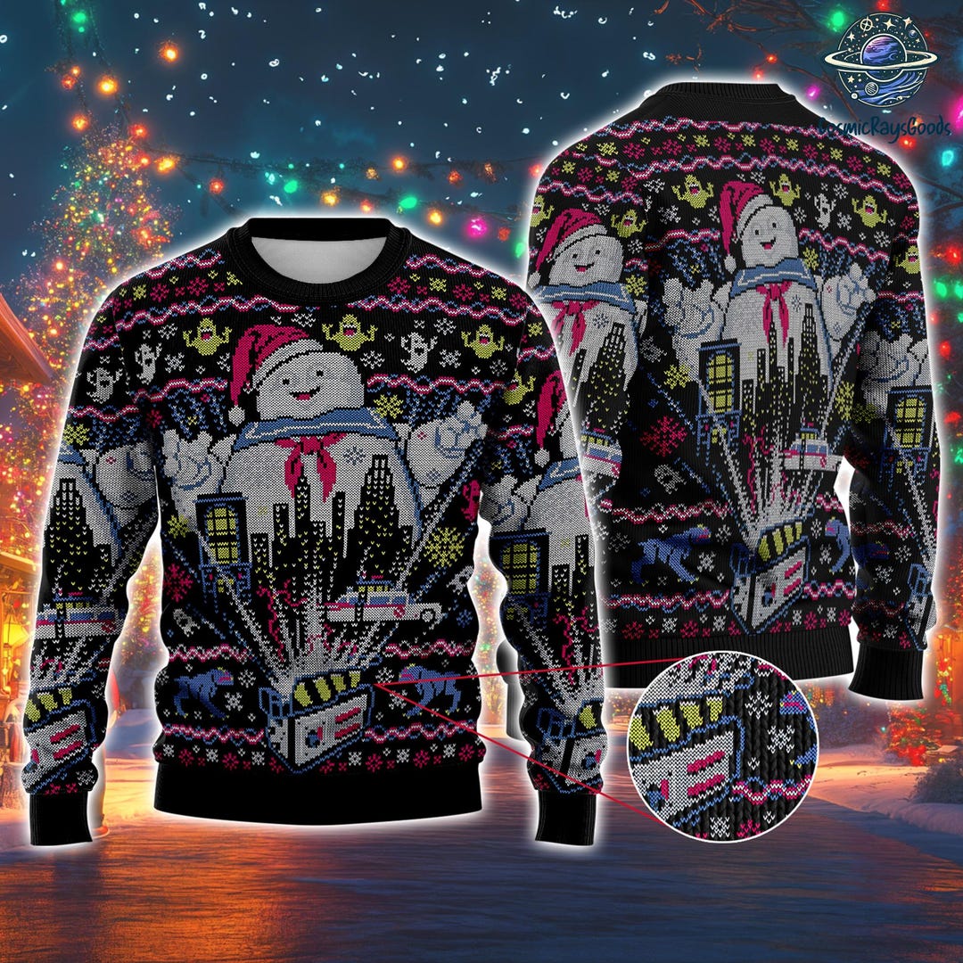 Ghostbusters Santa Ugly Christmas Sweater, Ghostbusters Movie Sweater ...