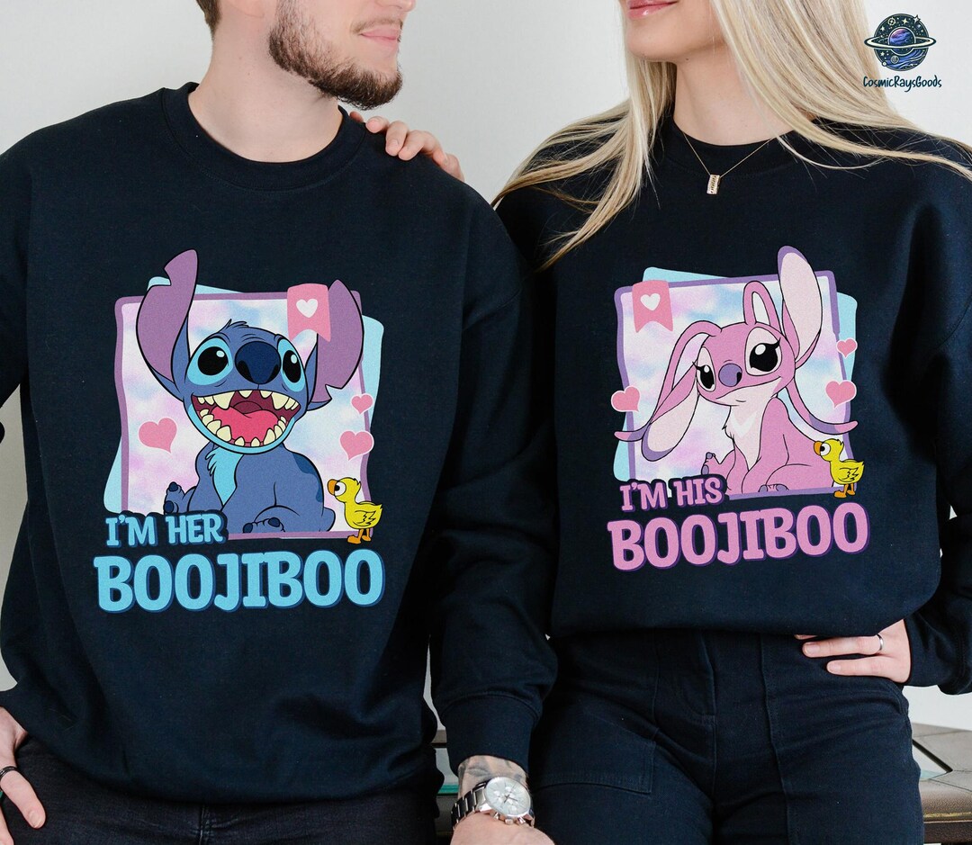 I'm His Boojiboo Valentine Shirt, Stitch and Angel Couple Matching ...