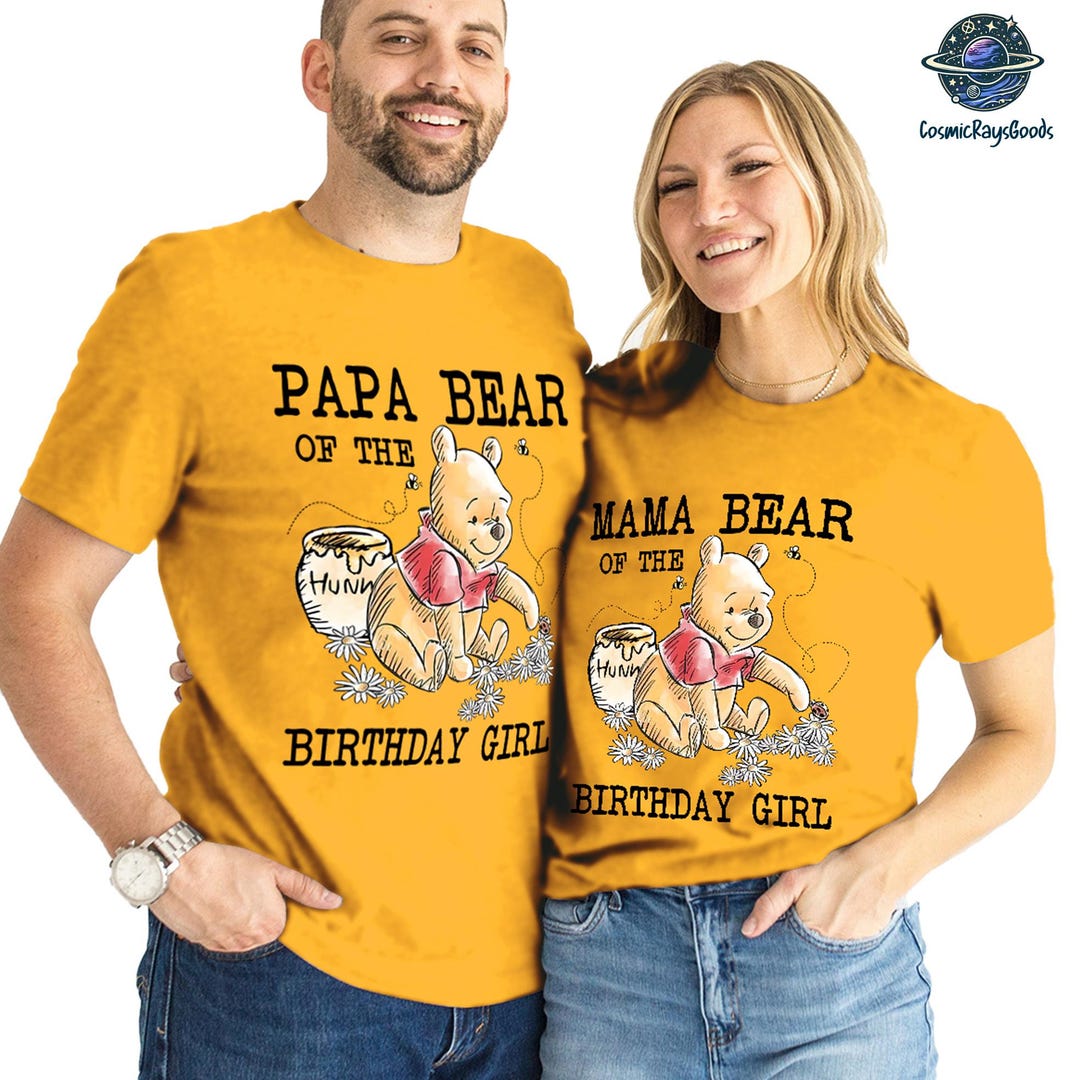 Winnie the Pooh Mama Papa of the Birthday Girl Shirt, Mommy to Bee ...