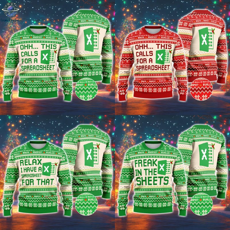 Excel Sheet Ugly Christmas Sweater - Etsy