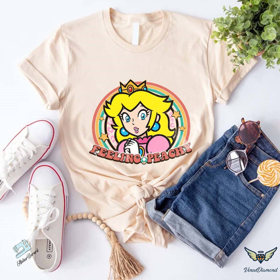 Retro Princess Peach Shirt, Mario Princess Peach Shirt, Feeling Peachy ...