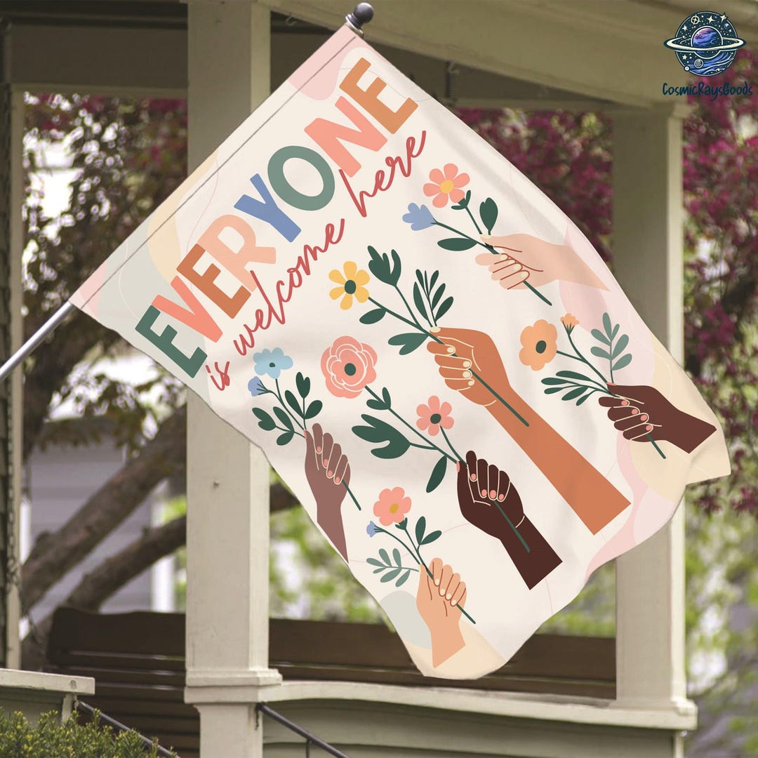 Everyone is Welcome Here Garden Flag, Inclusion and Equality Yard Sign ...