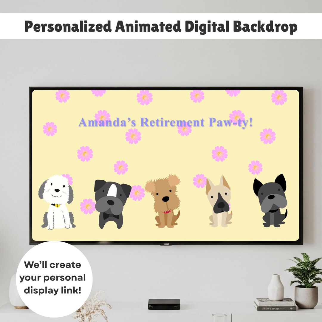 Customized Animated Backdrop Personalized Party Background Puppies ...