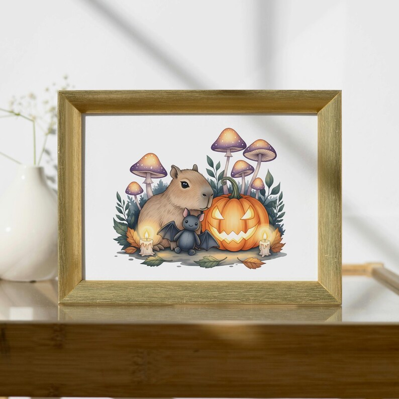 Capybara Halloween Clipart Cute Capybara October Theme PNG Fall Animal ...