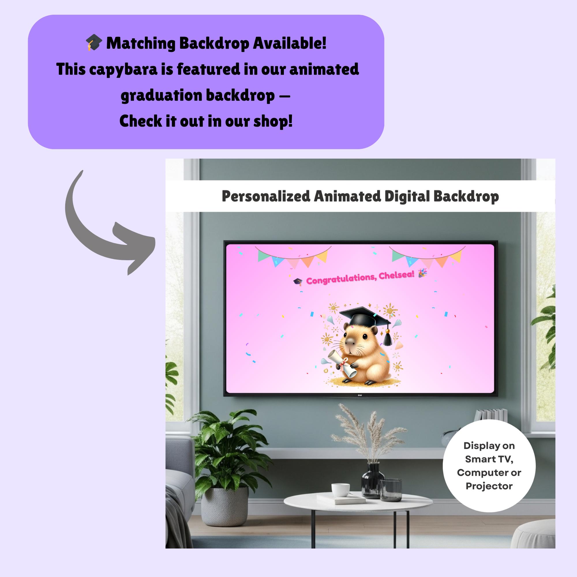 Transparent Graduation Capybara Clipart Watercolor Grad Capy With Cap ...