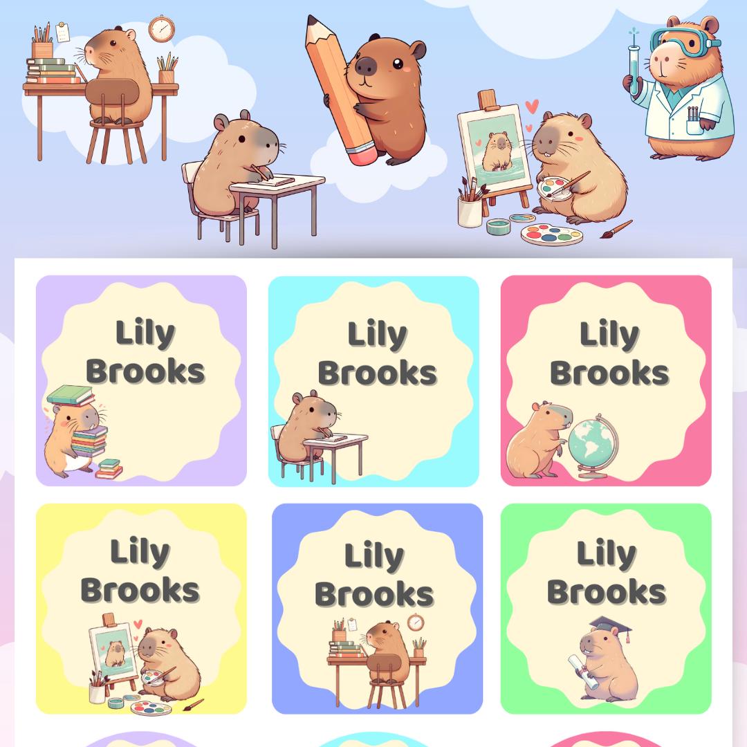 Capybara Name Tag Template: Editable Classroom Labels (digital Download ...