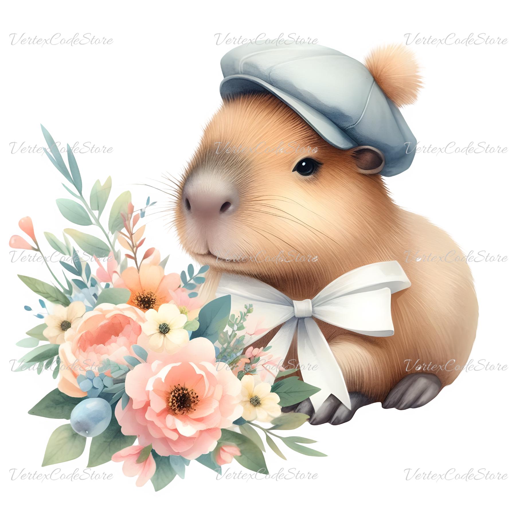 Father's Day Capybara 10 PNG Clipart Bundle, Transparent Watercolor ...