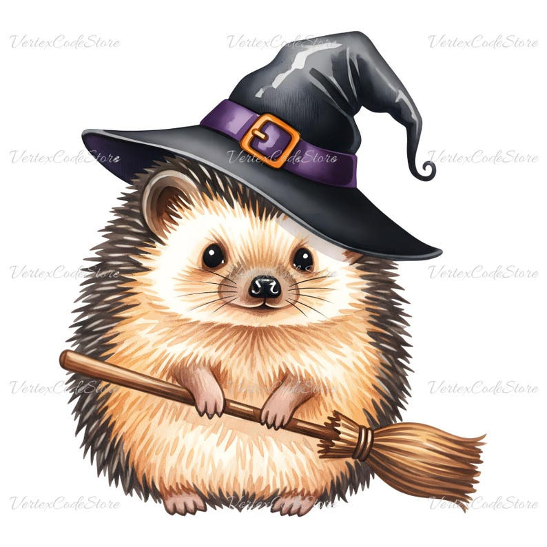Halloween Hedgehog Clipart Watercolor Cute Animal PNG Fall Woodland ...