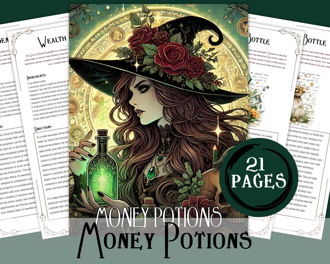 20 Money Potion Recipes – Printable Spell Set | Prosperity & Abundance ...