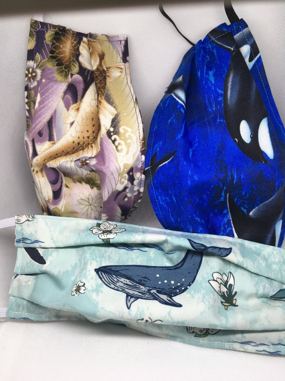 Face Mask Fish Collection Colorful Fish Koi Trout | Etsy