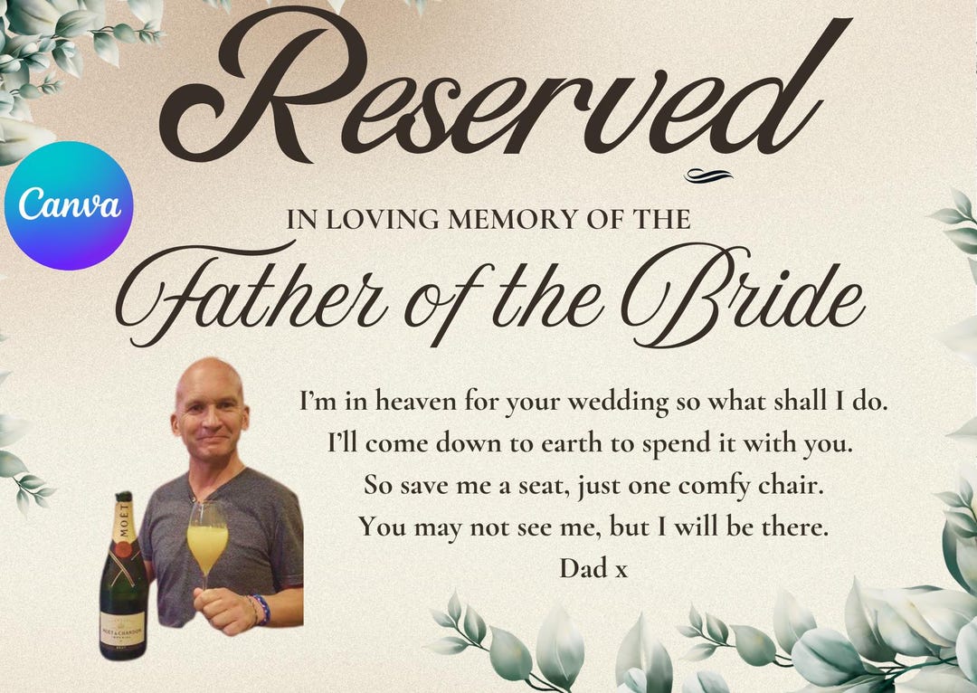 In Loving Memory Reserved Sign - Etsy