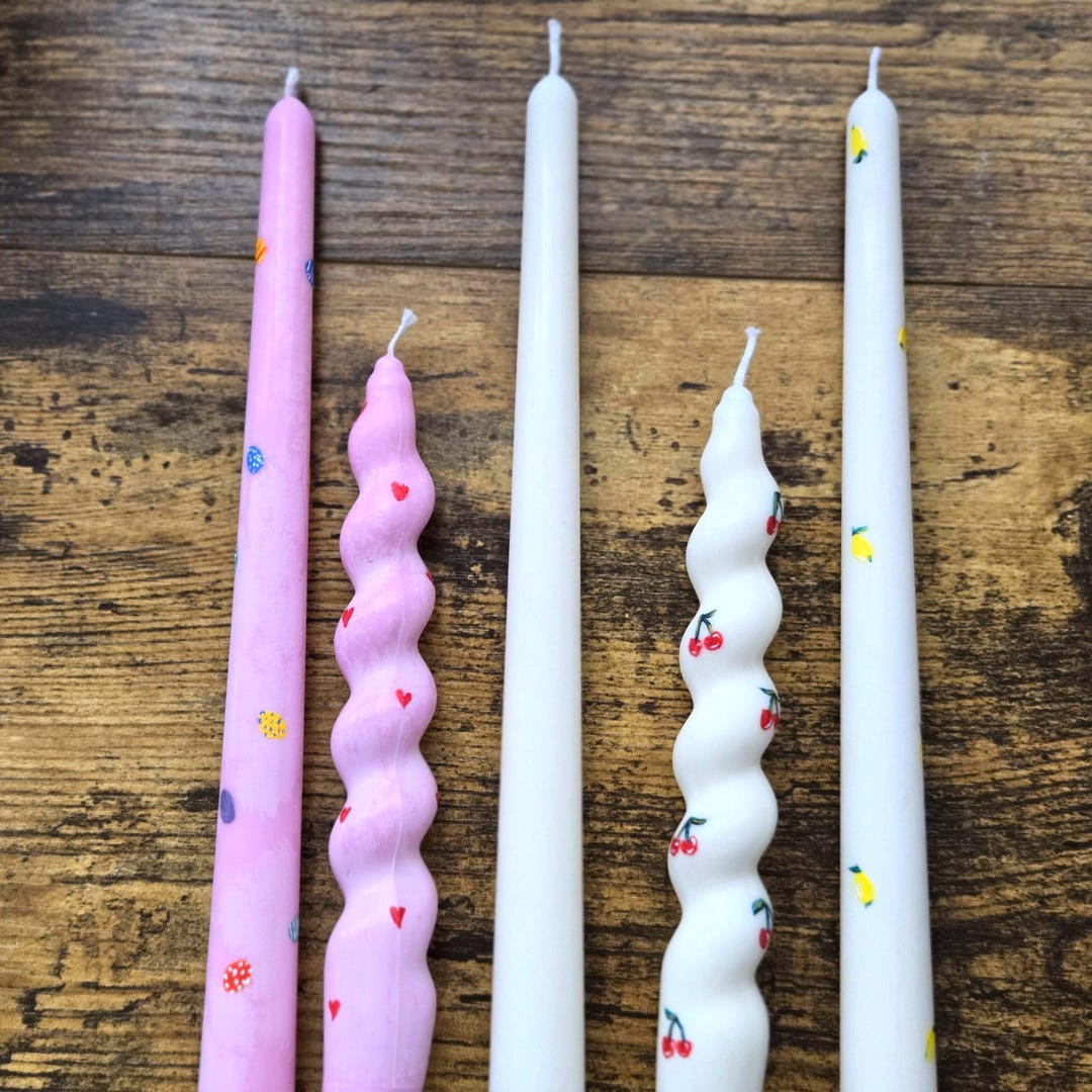 Hand Painted Custom Taper Candles | Soy Wax | Swirl Tall Candle ...