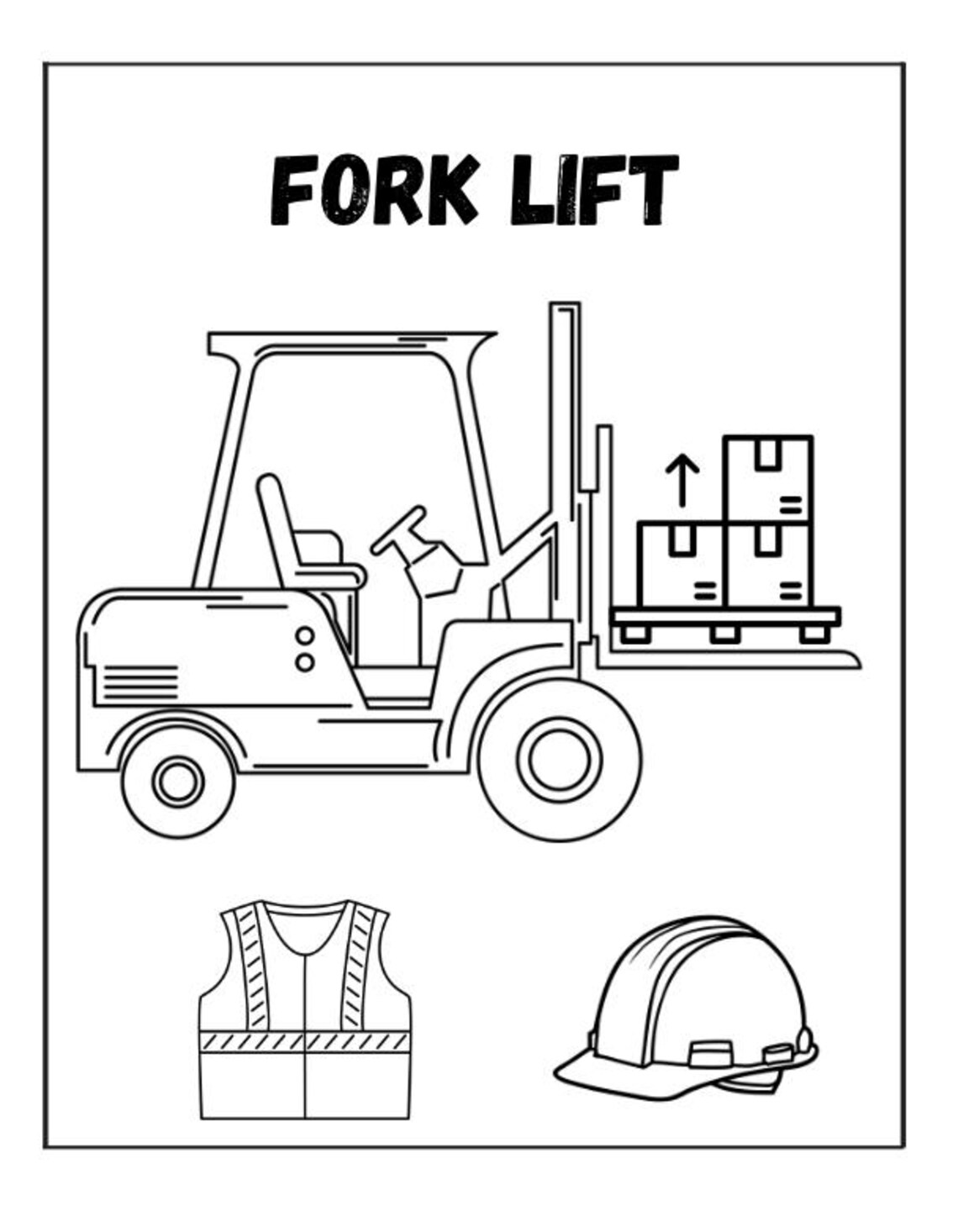Construction Vehicle Coloring Pages (5) - Etsy