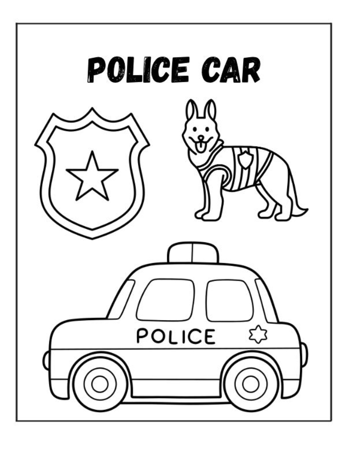 Emergency Vehicle Coloring Pages (4) - Etsy