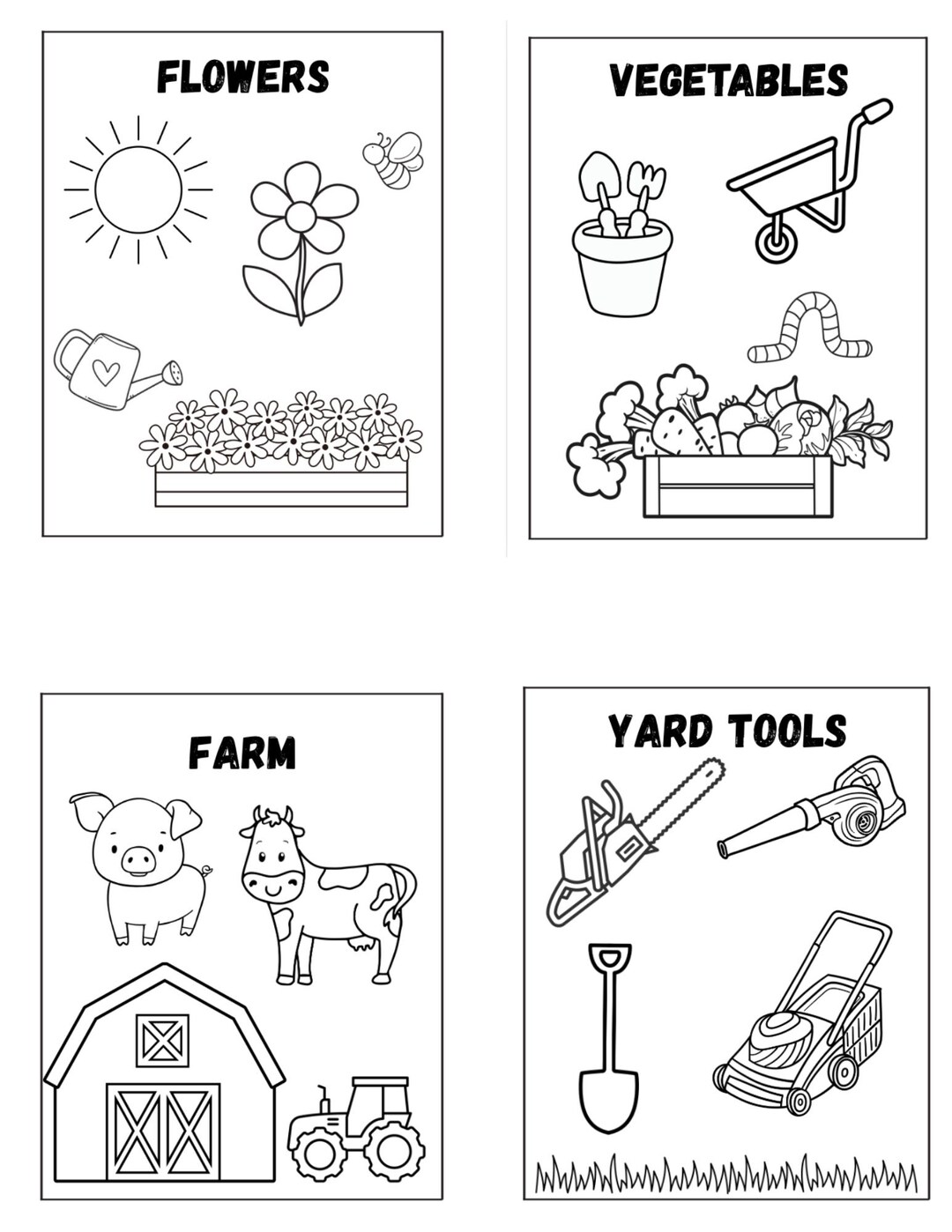 Spring Theme Coloring Pages - Etsy