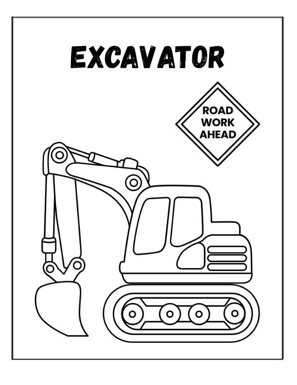 Construction Vehicle Coloring Pages (5) - Etsy