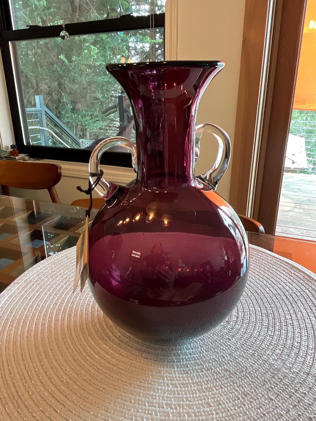 Blenko Art Glass Vase / Pitcher Amethyst - Tag Attached - Etsy