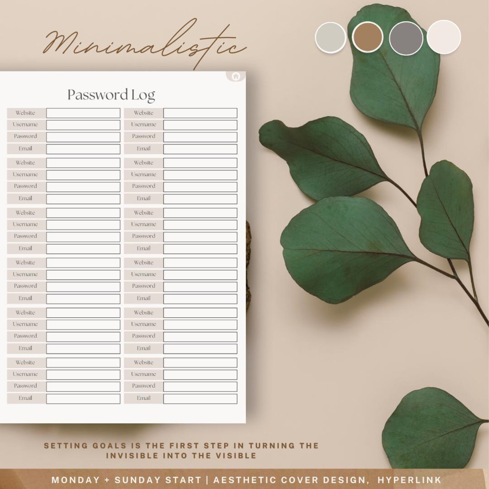 Digital Social Media Post Planner, Social Media Calendar, Content ...