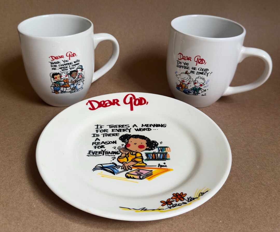 1990s Vintage Dear God Kids Royal Norfolk Mugs Plate 3 Designs - Etsy