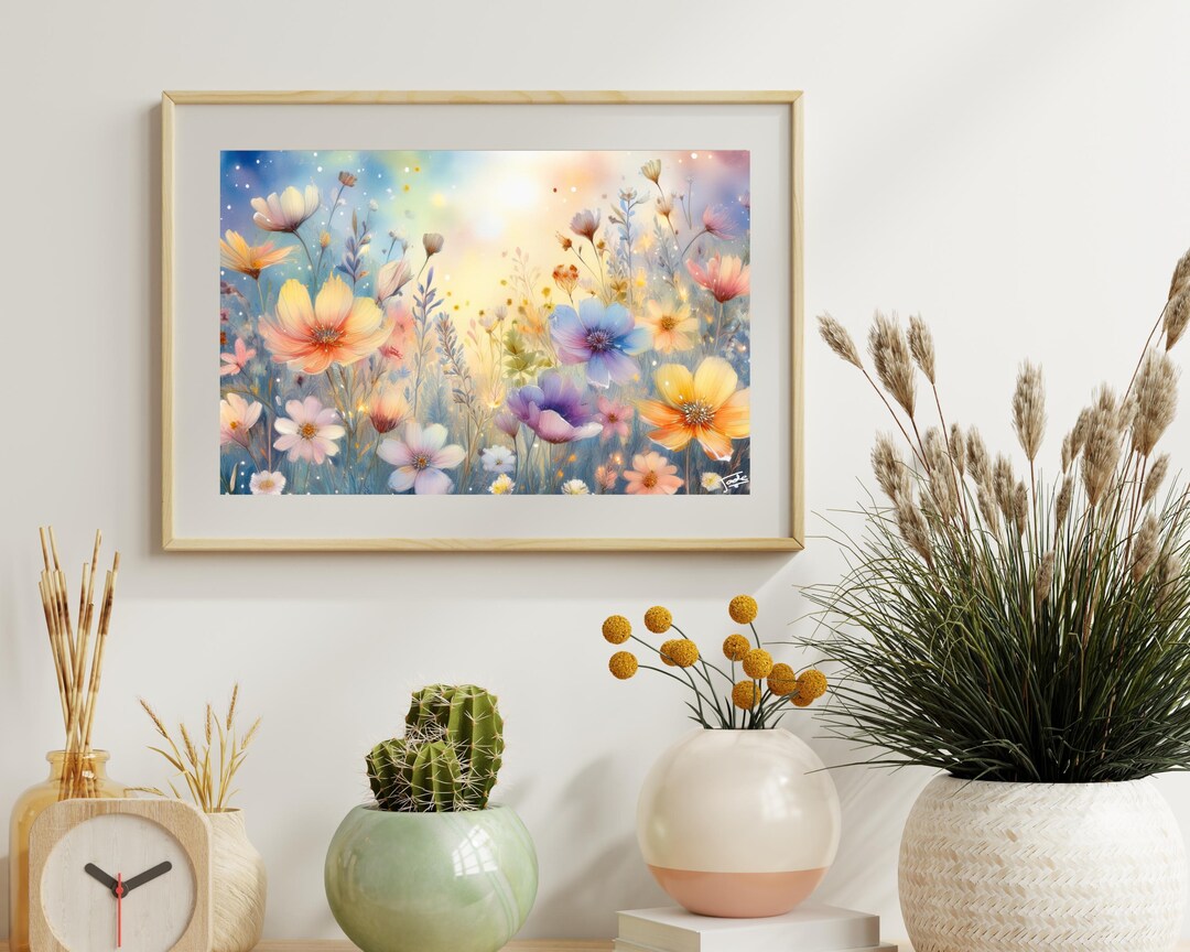 Rolled Posters, Fireflies Wall Art, Colourful Flowers, Fairytale ...