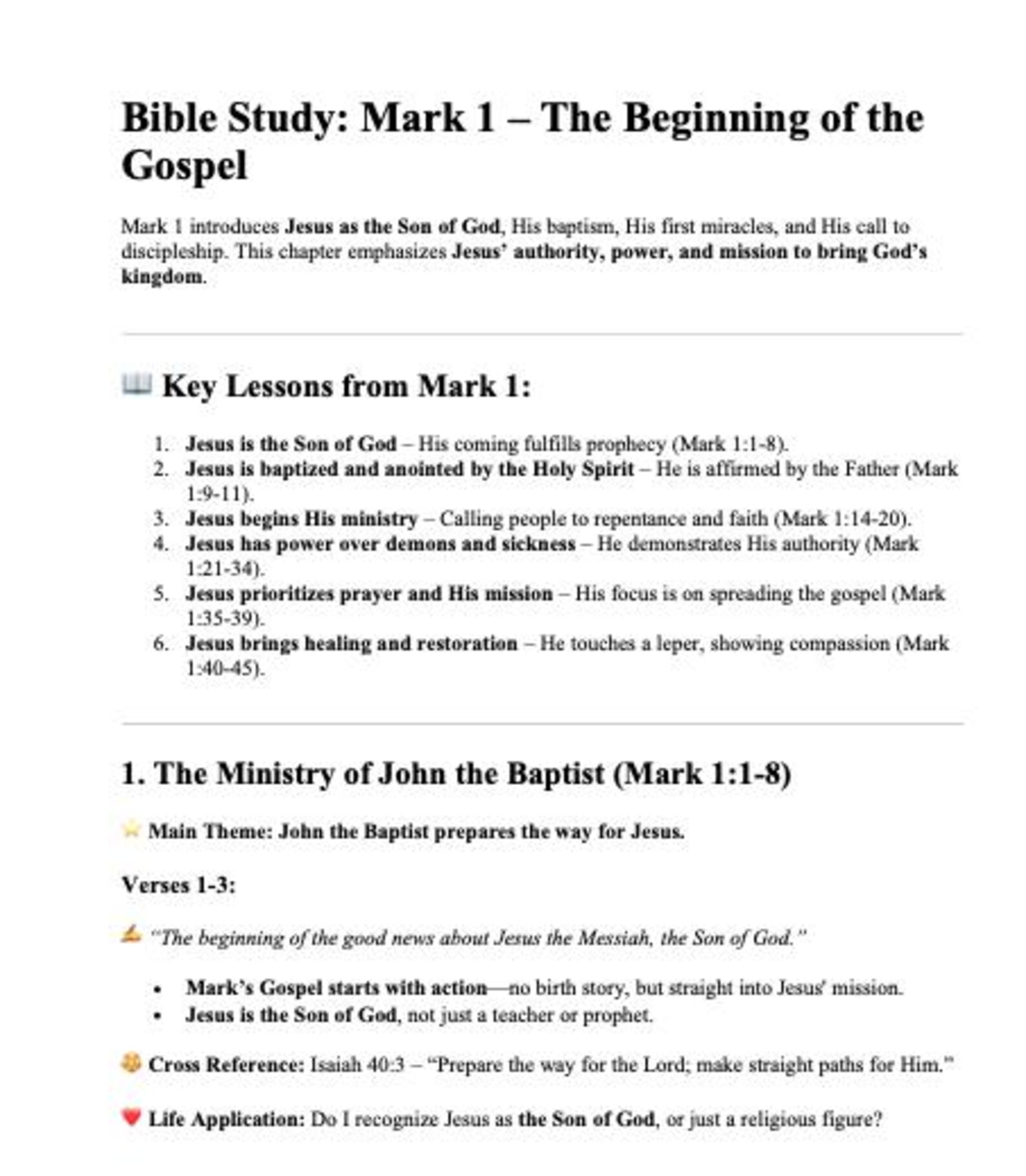 The Gospel of Mark Digital/printable Bible Study - Etsy