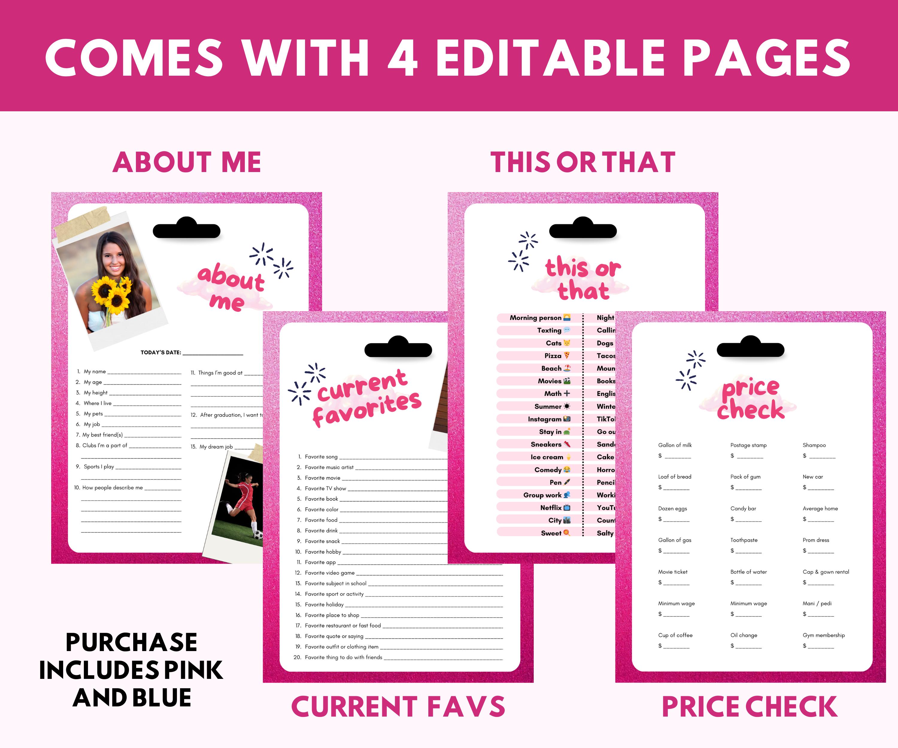 High School Time Capsule Printable – Canva Template | 4-page Graduation ...