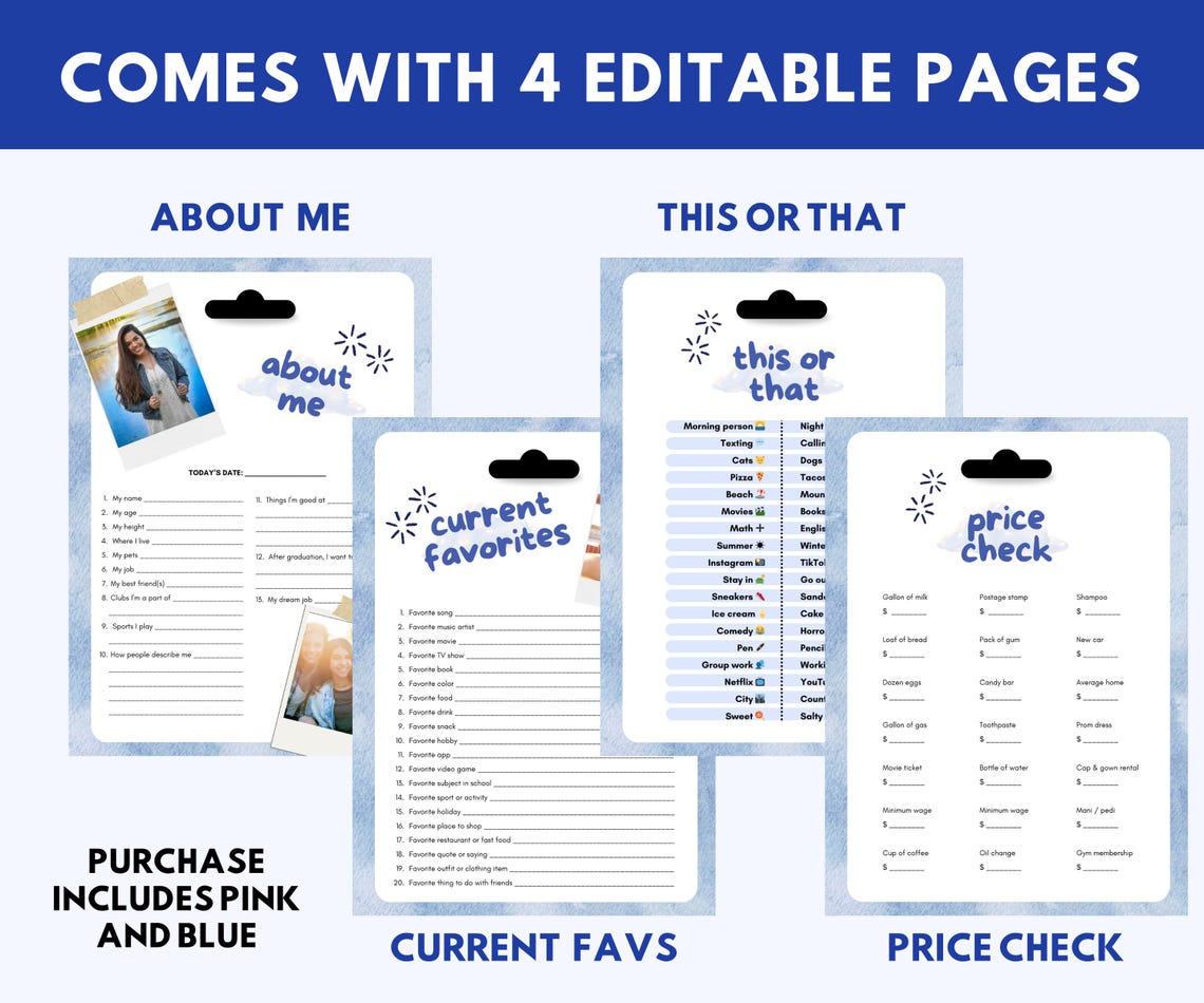 High School Time Capsule Printable – Canva Template | 4-page Graduation ...