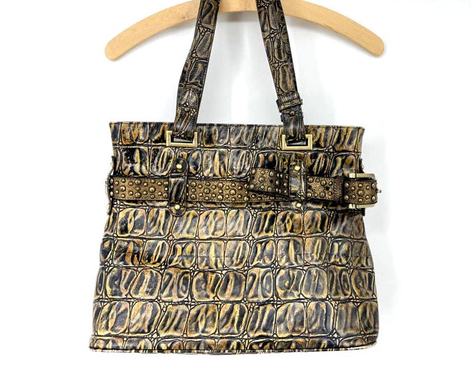 Tohe FZND Vintage Alligator Leather Studded Buckle Handbag Purse - Etsy
