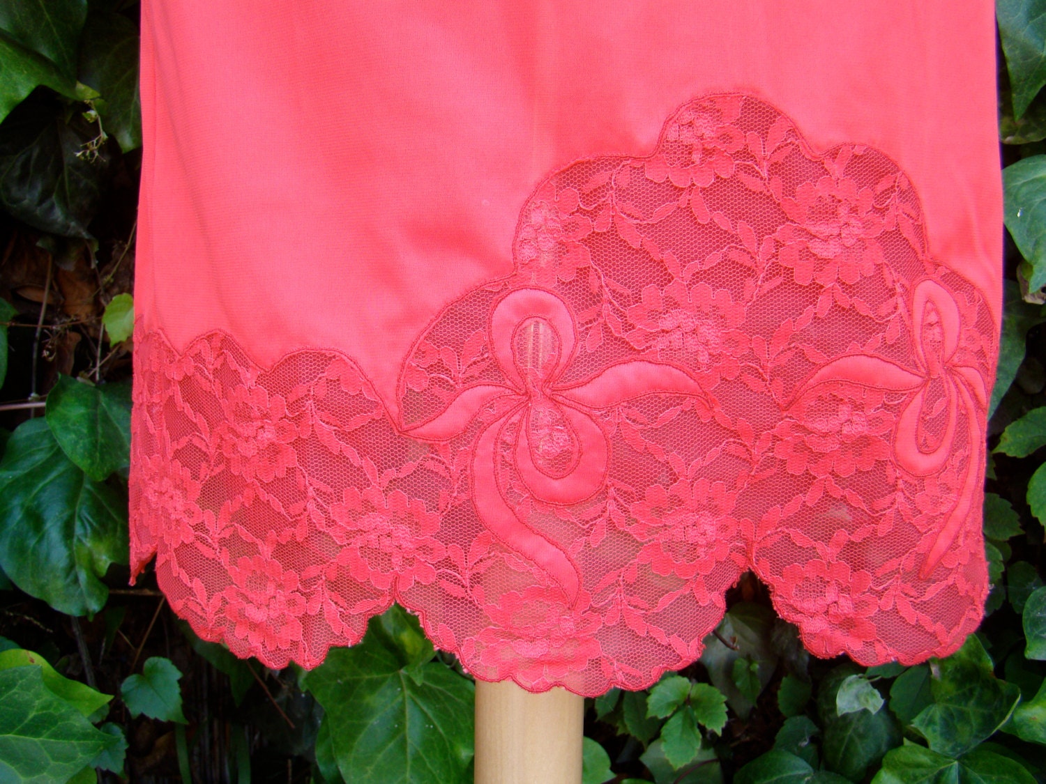 Vintage 50s / Red / Ribbon / Lace / Slip / Skirt / SMALL - Etsy