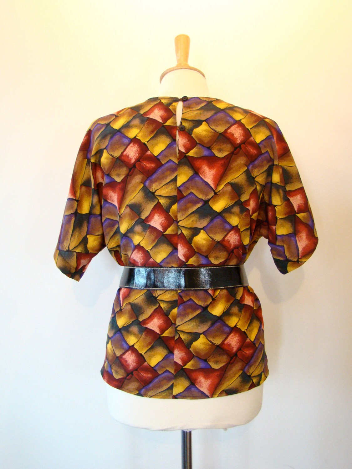 Vintage 80s / OVERSIZED / Jewel Tone / Abstract / Boxy / - Etsy