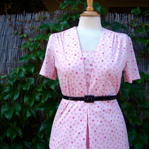Vintage 70s Hot Pink Polka Dot Secretary 2 Piece Day Suit MEDIUM - Etsy