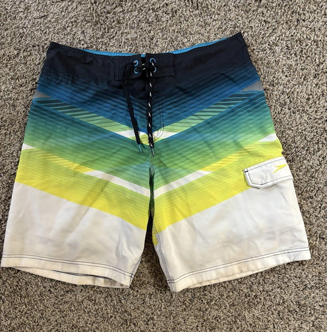 Speedo Mens 1980s Vintage Style Swim Trunks Size 36 Style 7784007 Retro ...