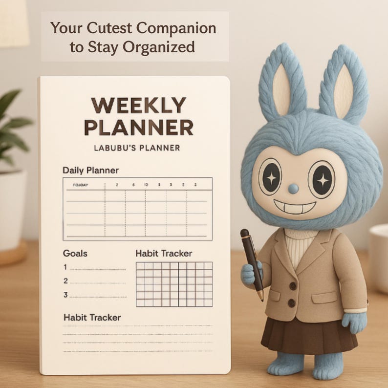 Labubu’s Weekly Planner PDF | Cute Printable Organizer | Daily, Weekly ...